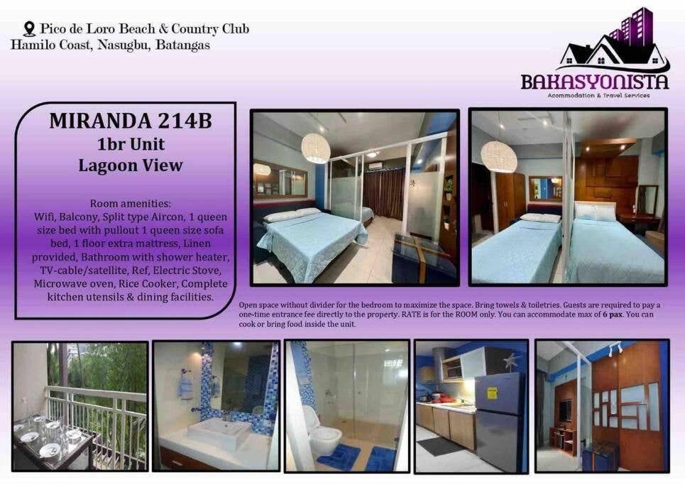 Miranda 214B Lagoon View 1BR by Raquel's Place at Pico de Loro ...